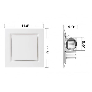 Nalle Ventilation Fan Ceiling Bathroom Exhaust Fan Extractor Fan (No Attic Access Required) (120 CFM 1.2 Sones) （Style B）