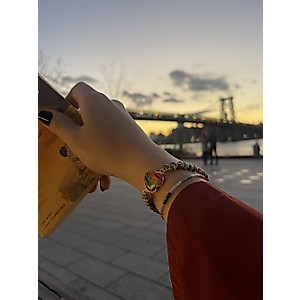 "SS Boutique" 7 Chakra Healing Heart Gemstone Bracelet – Handmade Natural Stone Wrap for Meditation, Energy, Spiritual Protection, and Mental Health Balance – 1 Strand 1 Piece Leather Bracelet