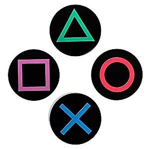 Paladone PlayStation Metal Drink Coasters - Set of Four - Game Room Decor
