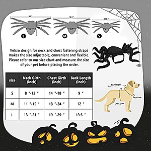 BWOGUE Halloween Pet Costume Spider Cosplay Apparel Dog Cat Spider Costume for Party Costume for Small Medium Dog Costume,Large