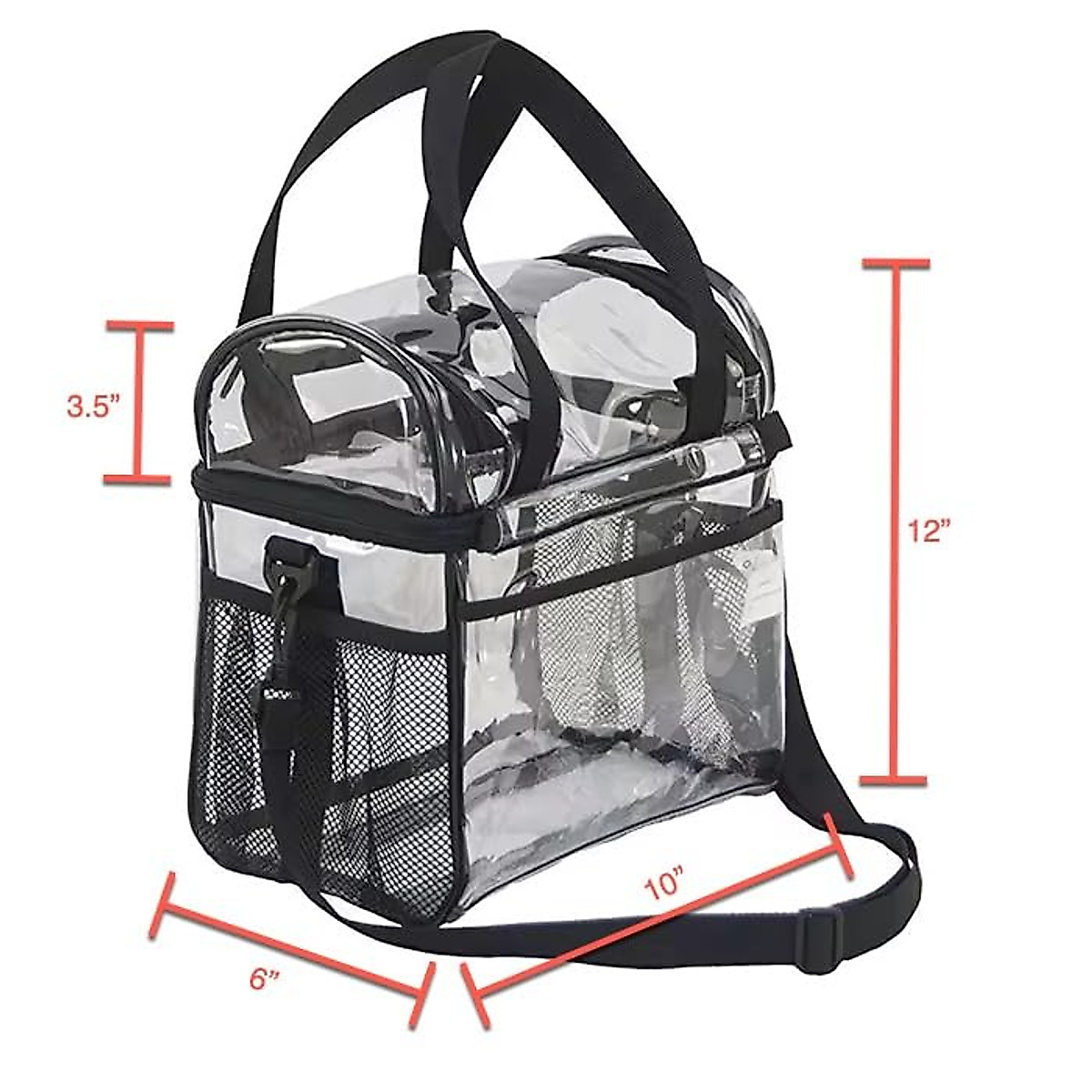 Generic Transparent Lunch Bag, Stadium-Approved, Heavy Duty, Large, Reusable, PVC Material