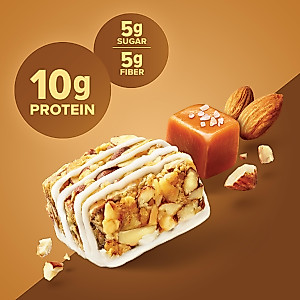 Pure Protein Nut Bars, Caramel Almond Sea Salt, 10g Protein, Gluten Free, Low Sugar, 1.65 oz, 10 Pack (Packaging may vary)