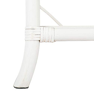 Safavieh Home Collection Rumi White and Natural Rattan 1-Drawer 1-Shelf Nightstand