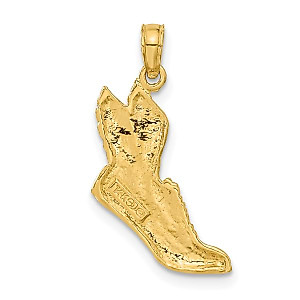 IceCarats 14K Yellow Gold Running Shoe Necklace Charm Sports Pendant 26mm x 15mm Only