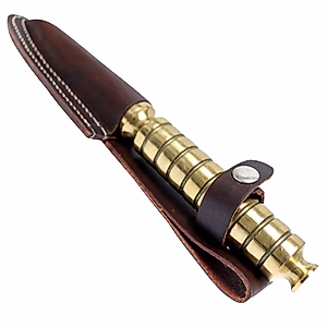 TheBoneEdge 10" Tri Edge Kris Blade Twister Dagger Gold Color Hunting Knife