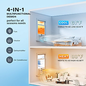 ROVSUN 12000 BTU Window Air Conditioner with Heat, Window AC Unit & Heater Combo with APP & Voice Smart Control, Timer Function & Easy Installation Kit, Work with Alexa/Google Assistant, 208/230V