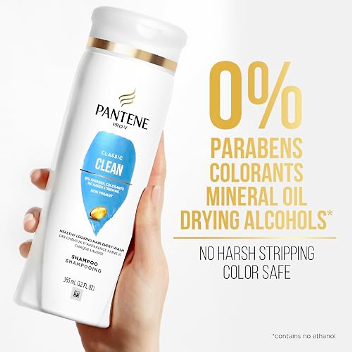 Pantene PRO-V Classic Clean Shampoo, 12.0oz