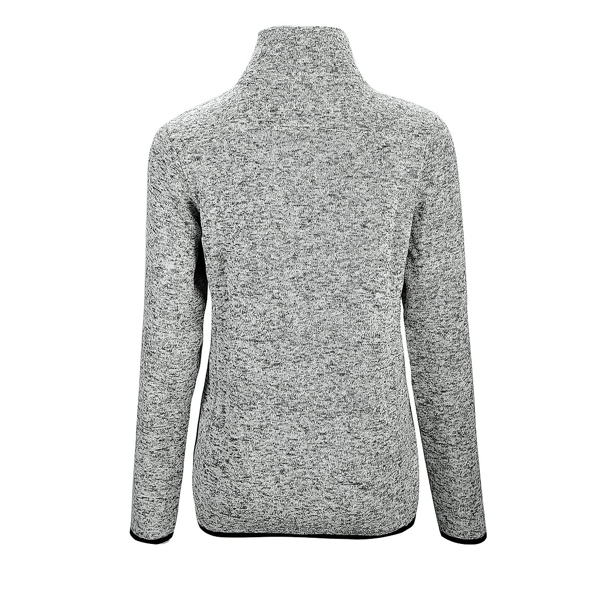 Dolcevida Fleece Jacket Women Long Sleeve Sweater Fleece Zip Up Speckled Jacket with Pockets (Light Grey Mix, M)