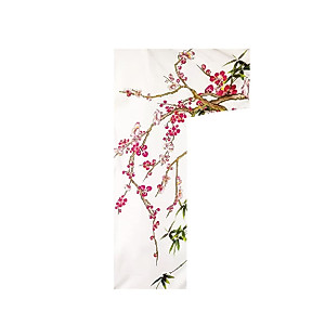 Kwedhonjh women's 100% silk kimono, short bathrobe pajamas, kimono pajamas (Plum white)