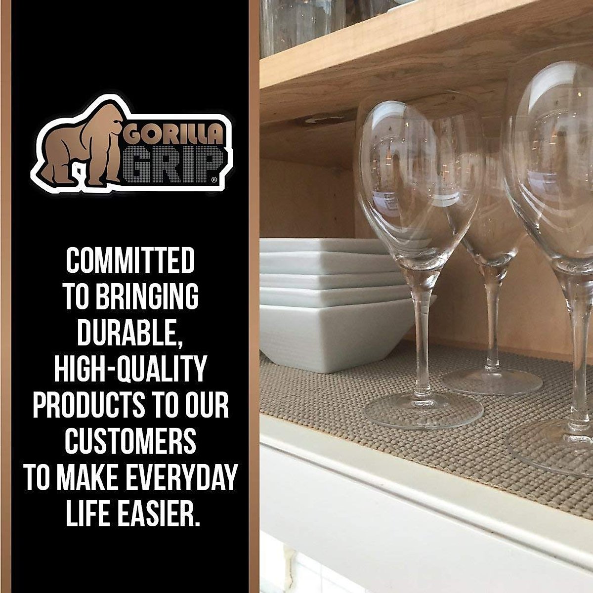 Gorilla Grip Drawer Liner and Under Sink Mat, Drawer Liner Size 12x30, and Under Sink Mat Size 24x30, Both in White, 2 Item Bundle
