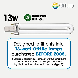 OttLIte T13330 13-Watt HD OttLite Replacement Bulb, Type A