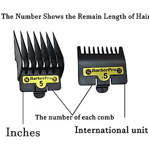 Hair Clippers Cutting Guides Guards Comb Set - From 1/16 Inch to 3/4 Inch , Compatible with Most BaByliss Clippers (Pack of 8 ) . Black