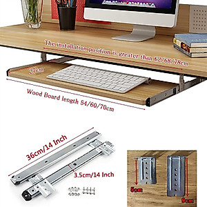 Keyboard Tray,Sliding Keyboard Tray,Wooden Desk Extender,Metal Drawer Slide Rail,Modified Keyboard Slider,Ergonomics, Relieve Muscle Fatigue and Save Desktop Space, It is Beneficial