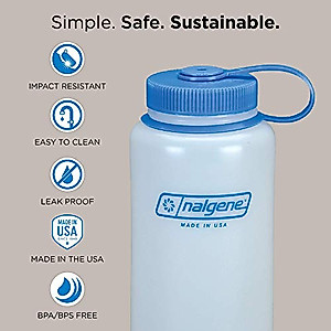 Nalgene HDPE Wide Mouth Water Bottle, Clear, 48 oz