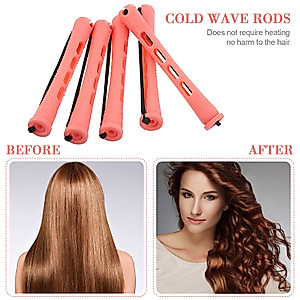 WILLBOND 36 Pieces Cold Wave Rod Hair Perm Rods Hair Rollers Perming Curlers with Steel Rat Tail Comb for Hairdressing Styling