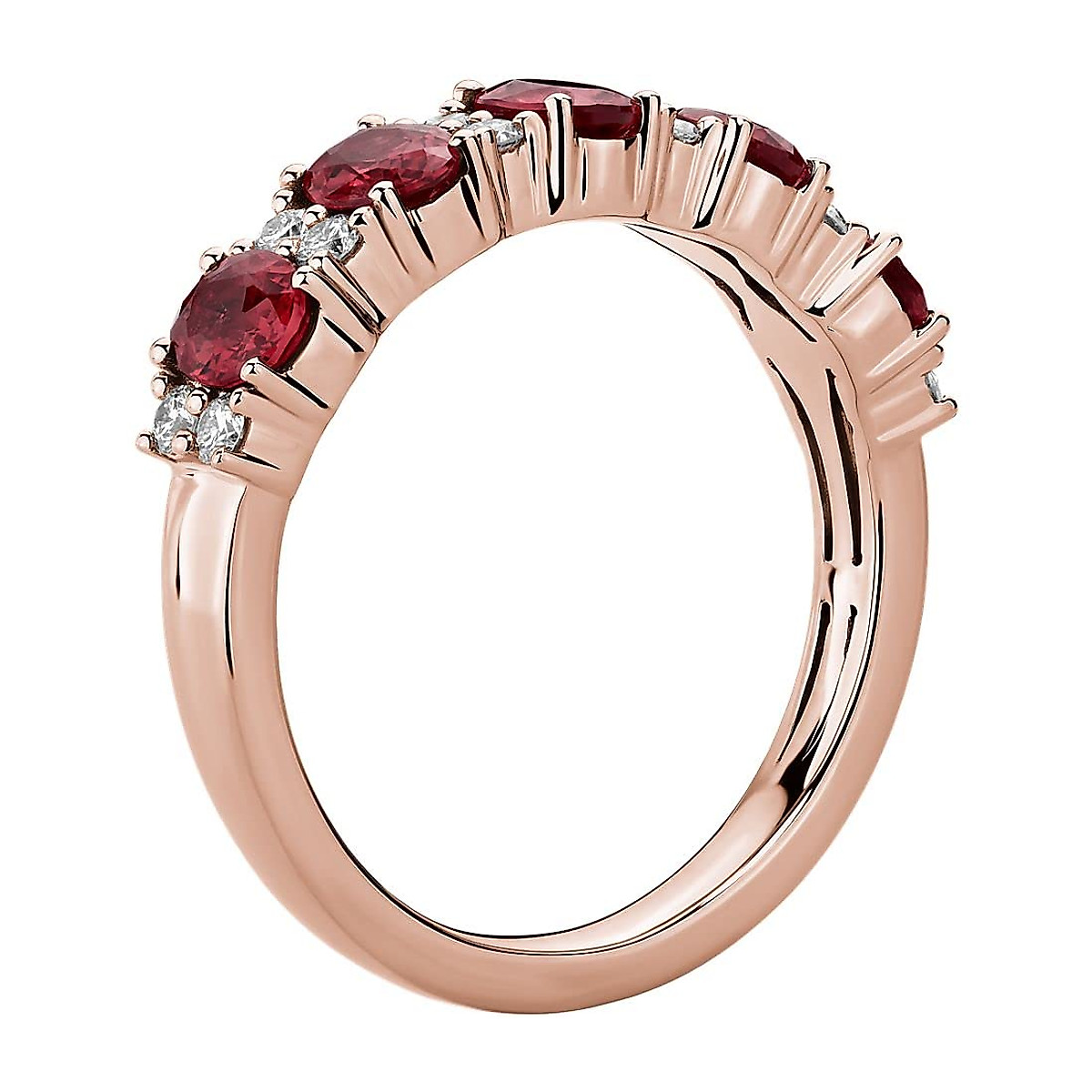 Jewelrygift 18K Rose Gold Plated Eternity Band Ring Created-Ruby Gtone Chakra Healing Birthstone Daliy Wear Party Wear Jewelry for Women and Ring : 9