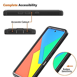 NIFFPD Designed for Google Pixel 7 Pro Case with Belt Clip & Kickstand, Full-Body Triple Layers Rugged Case for Pixel 7 pro 5G 6.7 inch Phone (Black)