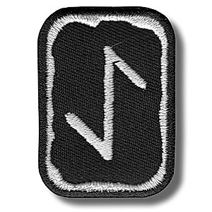 Eiwaz rune - embroidered patch, 4 X 5 cm