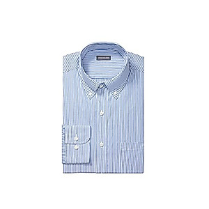 Van Heusen mens Regular Fit Pinpoint Stripe dress shirts, Blue, 17.5 Neck 36 -37 Sleeve US