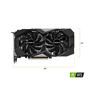 Gigabyte GeForce RTX 2060 D6 6G (rev. 2.0) Graphics Card, 2X WINDFORCE Fans, 6GB 192-Bit GDDR6, GV-N2060D6-6GD REV2.0 Video Card