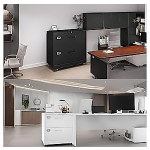 EastSideHX Metal Mobile 2-Drawer Storage Cabinet with Lock and Wheels,Vertical File Cabinet,Filing Cabinet for Home Office (Black)