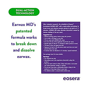 EOSERA Ear Wax MD Kit - Fast-Acting Ear Wax Removal Drops | Breaks Down & Dissolves Wax in Just 1 Treatment | Clinically Proven | Gentle & Safe | Includes Rinsing Bulb | 15mL
