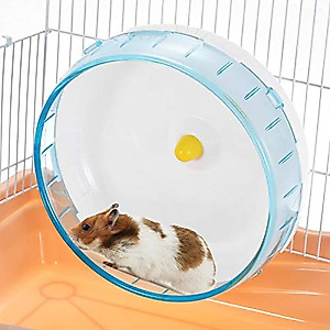 Zhang Ku 5.5inch Silent Hamster Wheel-Pets Running Sports Exercise Wheel Jogging Wheel Hamster Rat Gerbil Silent Spinner (Blue)