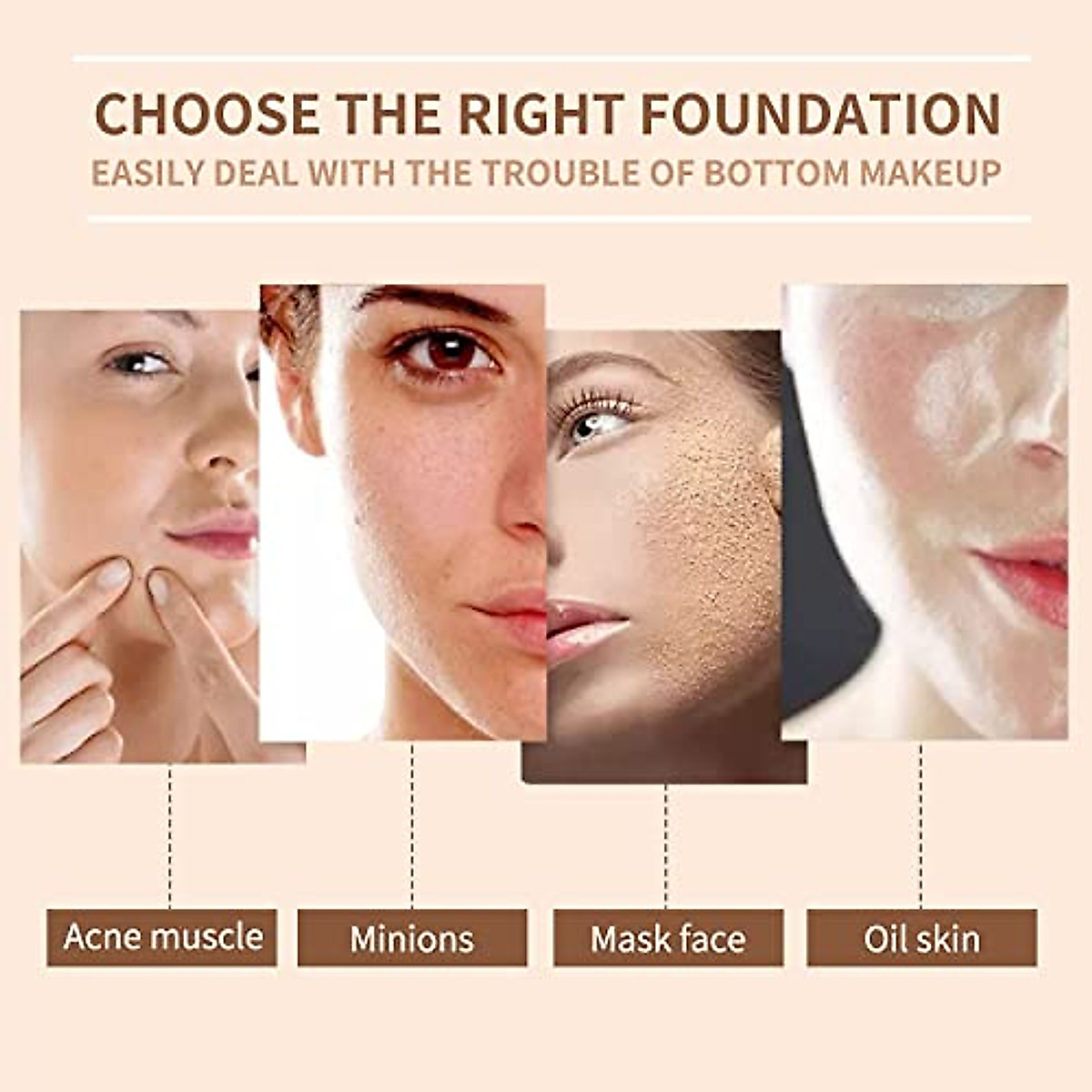 CC Cream Foundation, Mushroom Head Air Cushion CC Cream,Concealer Moisturizing BB Cream,Waterproof Lasting Oil Contorl Cushion Foundation Coverage of Blemishes, Suitable for All Skin Types (Natural)