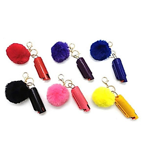 Strong Pepper Spray Keychain with Quick Release – Pepper Spray Max Strength Finger Grip for More Accurate and Faster Aim 10-Foot (3M) Range - French Pink - Set of 6 - Without Key, Light Blue