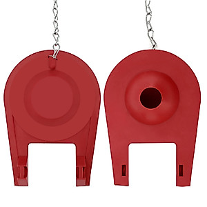 Toilet Flapper High Performance Universal Flapper for 2-Inch Flush Valves with Stainless Chain, Long Lasting Rubber-Easy to Install Red (2 inch 2pc)