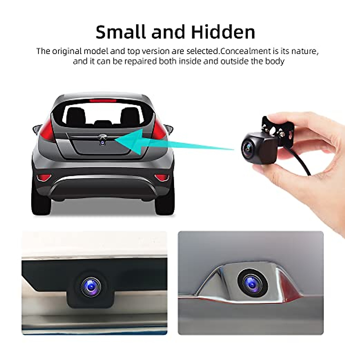 Podofo HD Universal AHD Backup Camera 720P Ultra HD Night Version Waterproof Reverse Camera, 158° Wide View Angel Auto Rear View Camera for Universal Cars Android Car Stereo (P Format) DC 9-15V