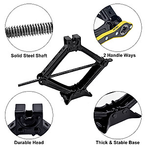 CFYUSEU Scissor Lift Jack Max 2.5 Ton Capacity, Lifting Jack Car Kit with Hand Crank/Wrench/Lug Wrench for Car Truck Sedan QJD-2.5