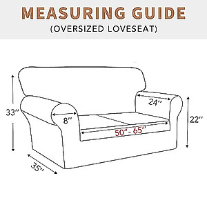 Easy-Going 100% Waterproof Oversized Loveseat Couch Cover, Dual Waterproof Sofa Cover, Stretch Jacquard Sofa Slipcover, Leakproof Furniture Protector for Kids, Pets, Dog and Cat, Dark Gray