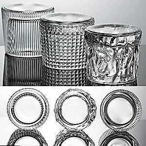 RareCi Flat bottom Crystal Whiskey Glasses, Premium 5OZ Scotch Glasses Set of 3, Old Fashioned Thick Weighted Bottom Rocks Glasses for Drinking Bourbon, Cocktails, Cognac, Rum