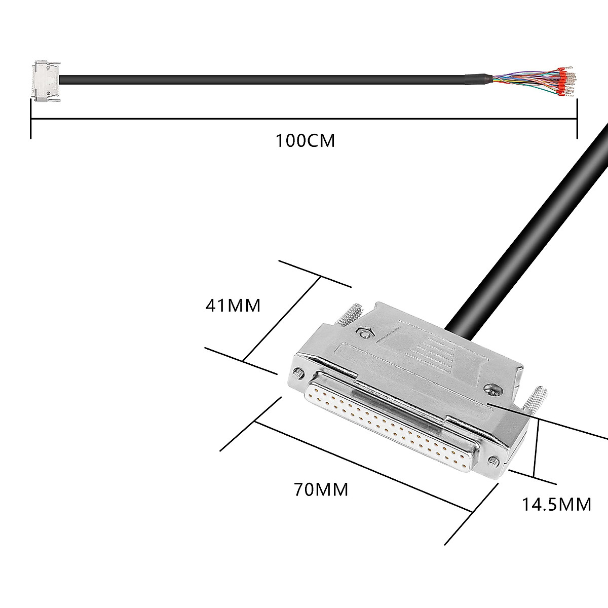 XMSJSIY DB37 Connector Adapter 37 Pin Serial Extension Cable Solderless 37-Pin Port Breakout Replacement Cable with Bare Wire - 1M/3.2Ft (DB37 Female)