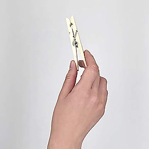 Clorox Wood Clothespins with Spring - Value Pack of 50 Clips, Rust Resistant with Heavy-Duty Coil for Line Drying Laundry, Chip Bags, and Crafts