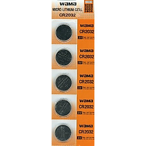 Pack of 5 CR2032 Lithium Button Cell 3-volt Batteries