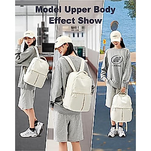 suratio Laptop Backpack for Women Casual Daypack Backpacks Travel Backpack for Traveling on Airplane Work Backpack for Men Lightweight Computer Backpack College Teacher Backpack(Beige)