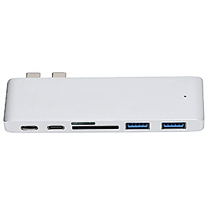 USB C Adapter, Docking Hub Large Scale Expansion Durable Material Simultaneous Connection Super Data Transmission for Data Transmission