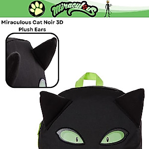 Miraculous Ladybug Cat Noir Backpack for Girls and Boys, 16 inch, Black