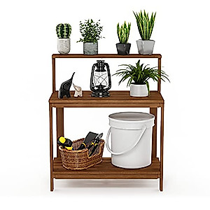 Furinno FG17478 Tioman Outdoor Patio Furniture Hardwood Potting Bench, Natural