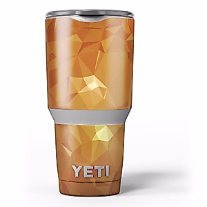 Design Skinz Orange Geometric V15 - Skin Decal Vinyl Wrap Kit Compatible with The Yeti Rambler Cooler Tumbler Cups