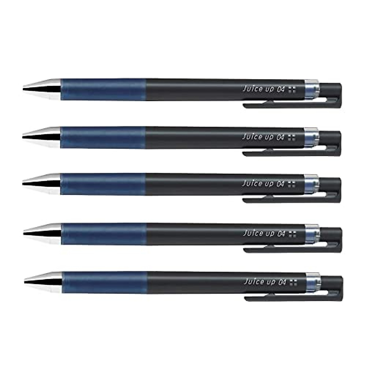Pilot juice up 04 Retractable Gel Ink Pen, Ultra Fine Point 0.4mm, Navy Blue Black Ink, Value Set of 5