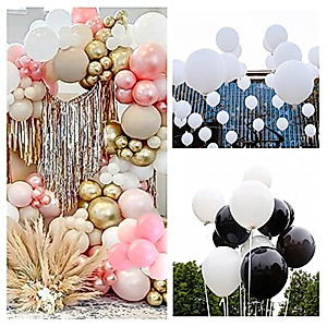 White Balloons 100 Pack, Round Latex Party Balloons12 inch, Thickened white matte balloons Can be filled with Helium for Birthday Wedding Graduation