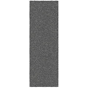 Ottomanson Luxury Collection Indoor Solid Design Rubber Back 2x6 Soft Pile Shag Rug for Hallway, Entryway, Kitchen, Living Room, Bedroom, Bathroom, Runner-2' x 6', Dark Gray