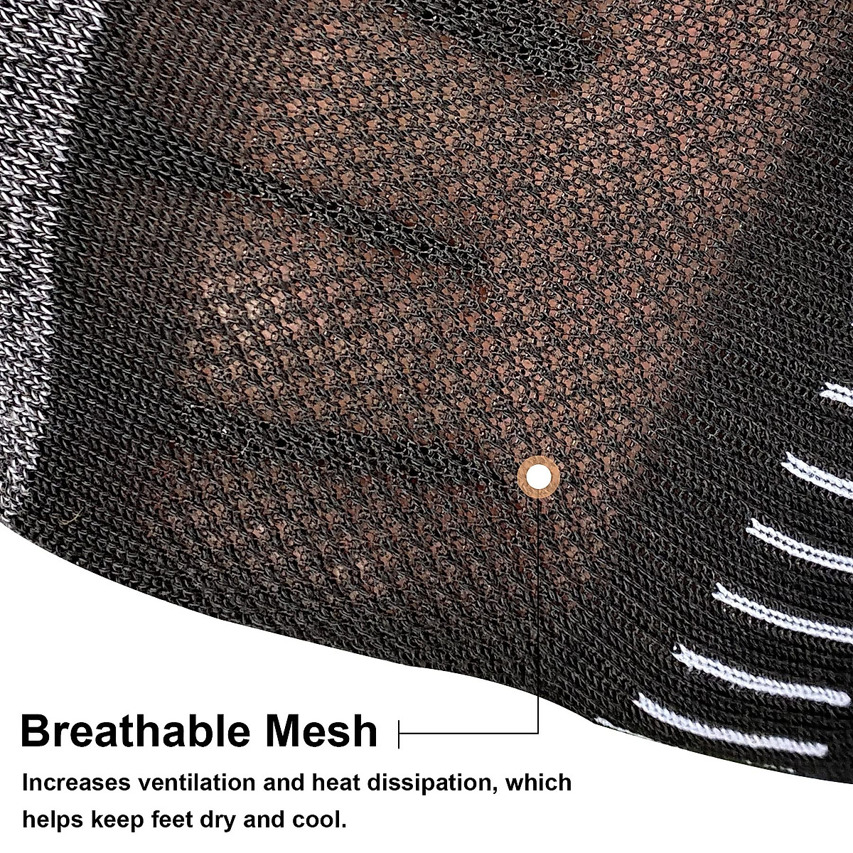 PHETAUM Women's Thick Cushioned Athletic Ankle Socks Running Walking Exercise, Black, Size 6-9, 6 Pairs