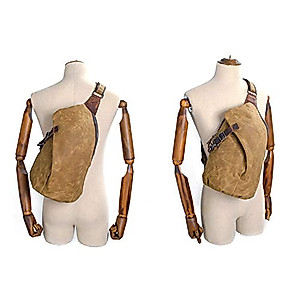 Lmagice Men's Sling Backpack Waxed Canvas Crossbody Bag Casual Daypacks, One Size