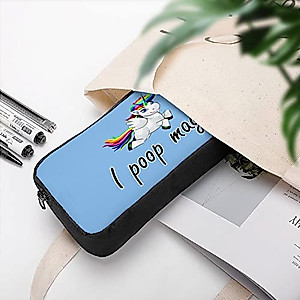 Unicorn I Poop Magic Pencil Case Pencil Pouch Coin Pouch Cosmetic Bag Office Stationery Organizer