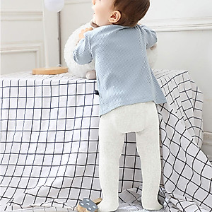 Century Star Baby Tights For Girls Soft Cotton Infant Leggings Toddler Solid Knit Socks Warm Stockings Newborn Pants White 0-6 Month