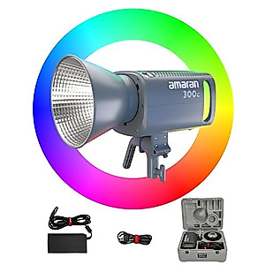 Aputure Amaran 300c Photography Lighting, 300W Full Color RGBWW, Bowens Mount Continuous LED Video Lighting, 26,580 lux @ 1m APP Control, CCT 2,500K-7,500K, Gray